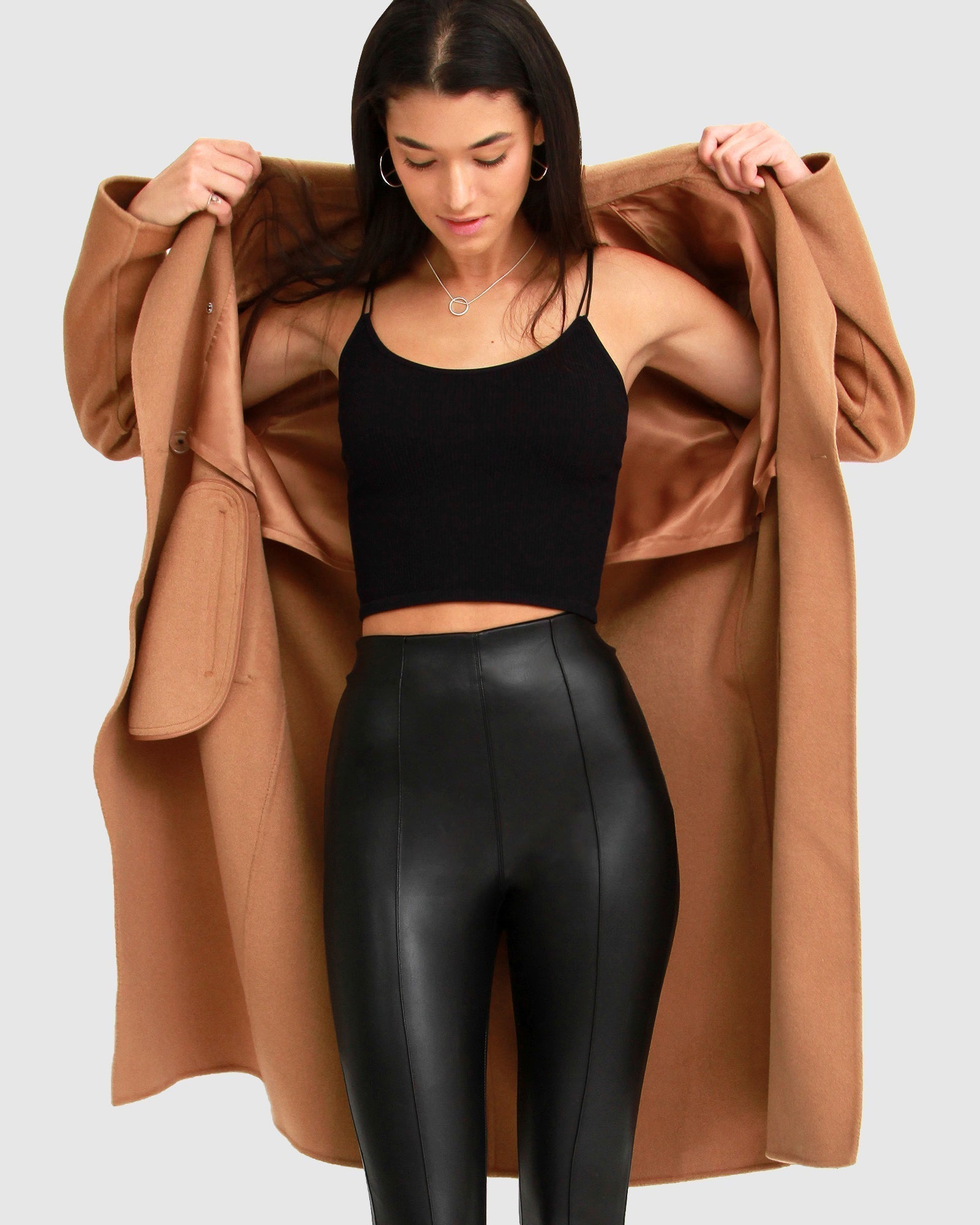 Boss Girl Double-Breasted Lined Wool Coat - Camel – Belle & Bloom B2B