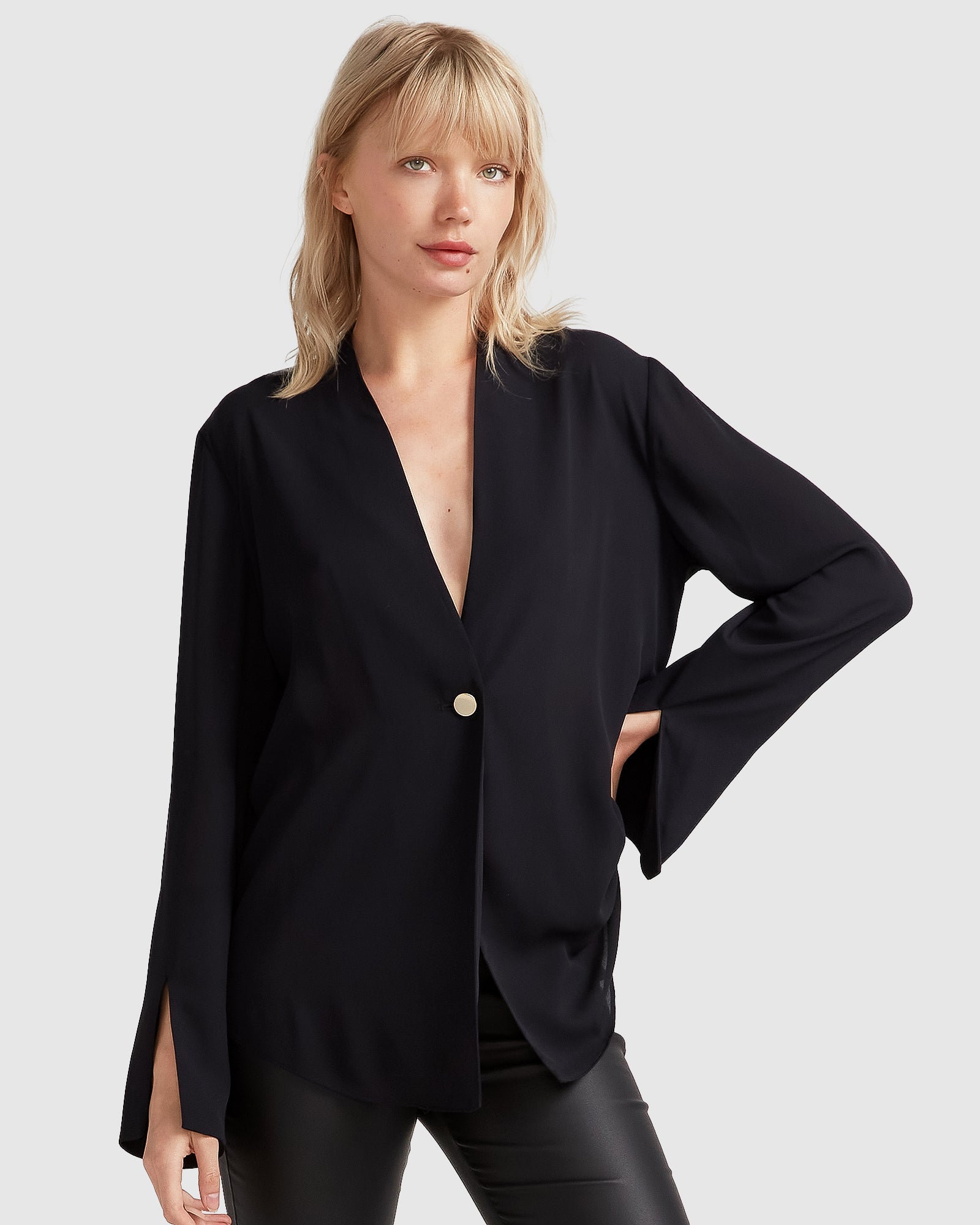 Sheer Genius Lightweight Blazer - Black – Belle & Bloom B2B